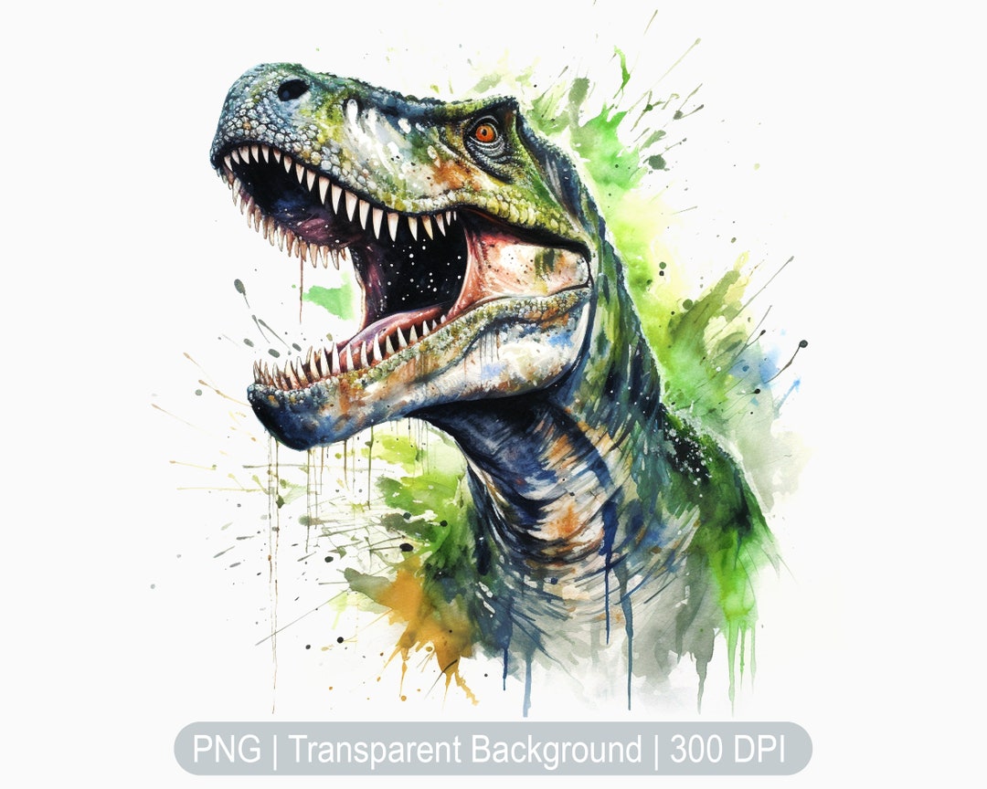 Watercolor Dinosaur, T-rex, Jungle Dinosaur Clipart, Baby Dinosaur ...
