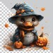 Halloween Duckling Clipart, Halloween PNG, Witch Duck, Junk Journals ...
