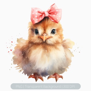 Baby Chick Clipart, Watercolor Cute Baby Chicken Clipart, Chicken Png ...
