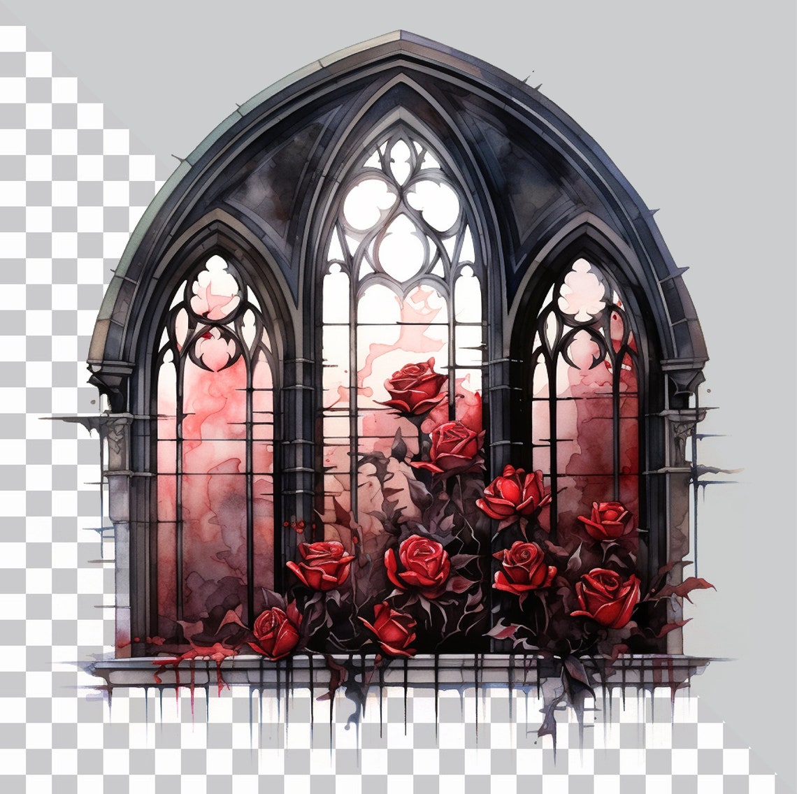 Gothic Window Clipart, Church Clipart, Dark Fantasy Clipart, Printable ...