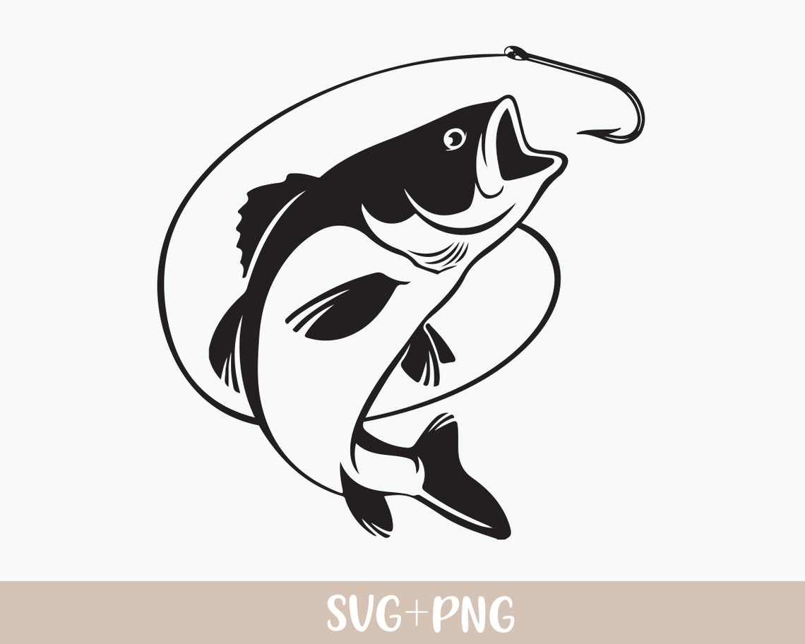 Bass Fish SVG Fishing Design Fishing Hook Svg (Download Now) - Etsy