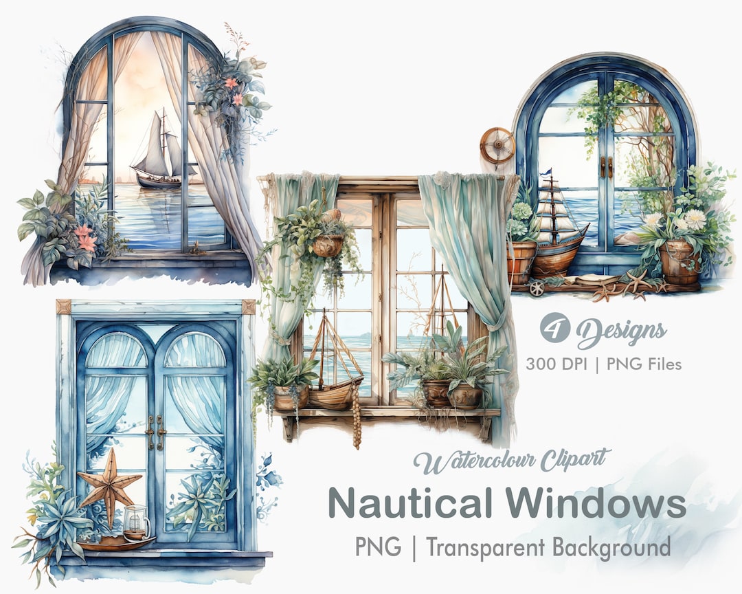 Nautical Window Clipart, Boat Window Clipart, Junk Journals ...