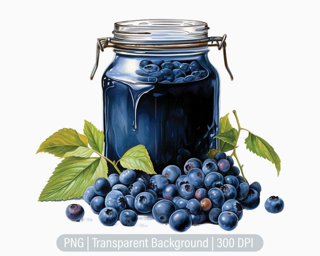 Blueberry Jam Clipart, Blueberries PNG, Fruit Jam Png, Junk Journals ...