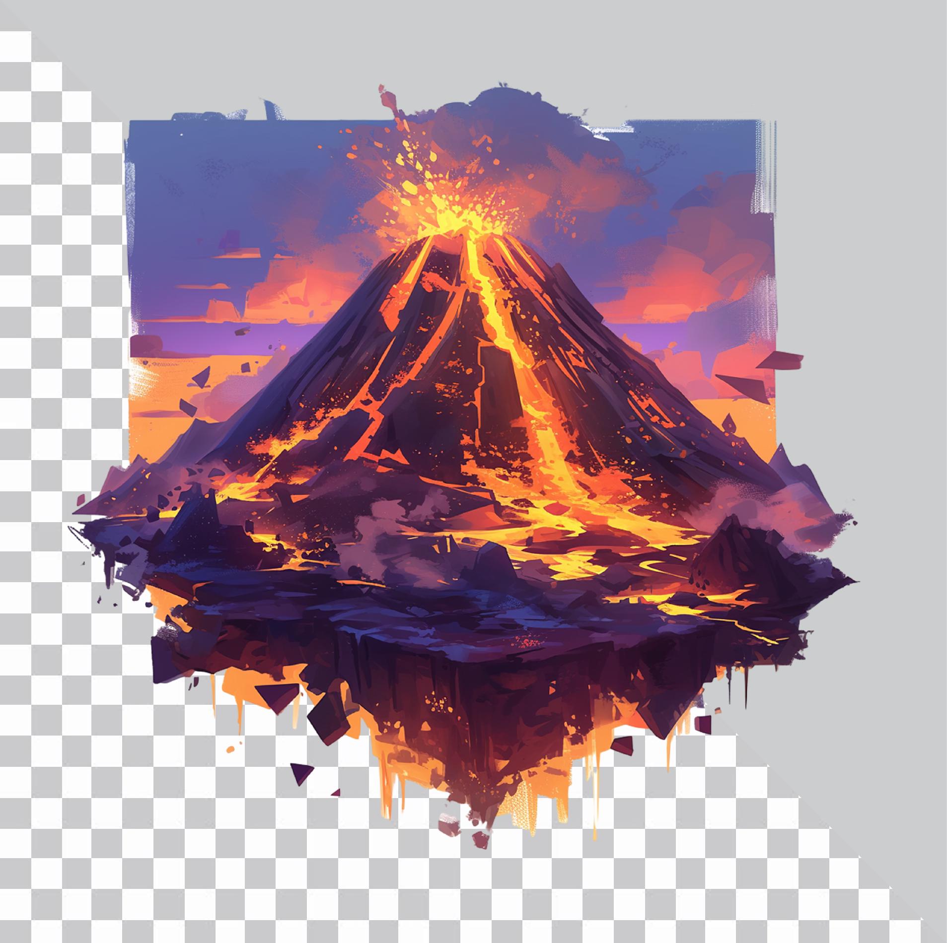 Volcanoes Clipart, Lava Volcano PNG, Jungle Forest, Printable ...