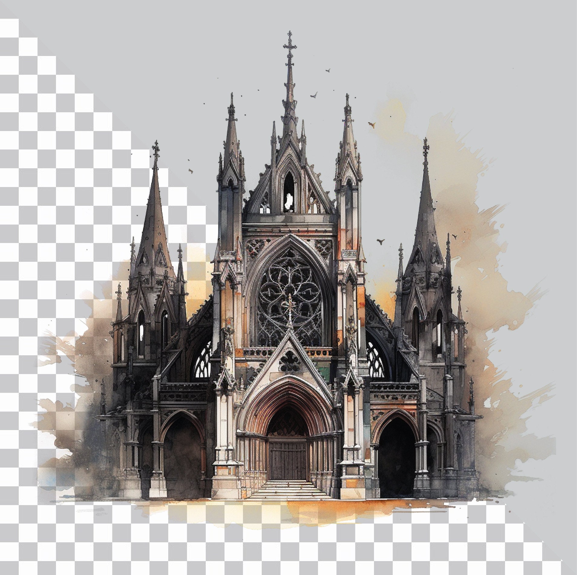 Gothic Church Clipart, Church Clipart, Dark Fantasy Clipart, Printable ...