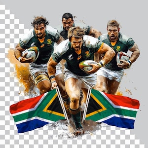 South African Rugby Clipart, Rugby Team PNG, Rainbow Nation, Junk ...