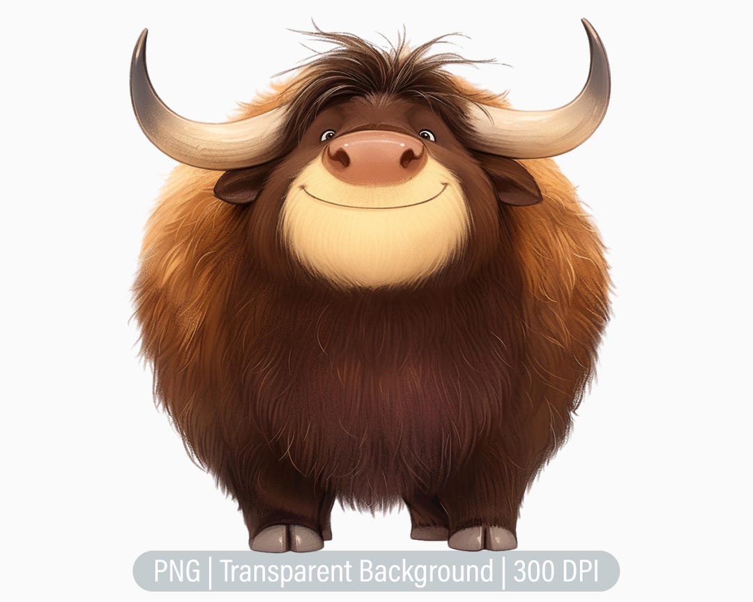 Cute Musk Ox Clipart, Artic Animal PNG, Bull, Funny Musk OX, Junk ...