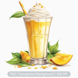 Mango Milkshake Clipart, Mango Smoothie, Fruits Png, Junk Journals ...