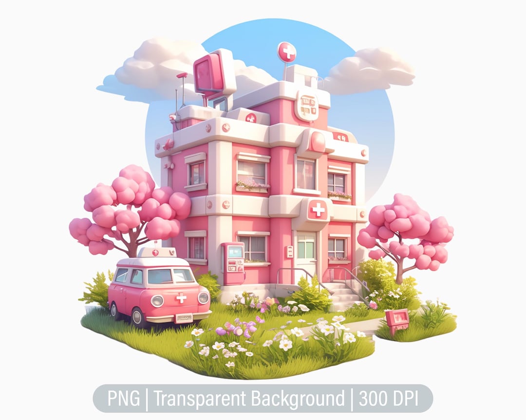 Pink Hospital Clipart, Pink Ambulance, Medical Png, Health Care, Junk ...