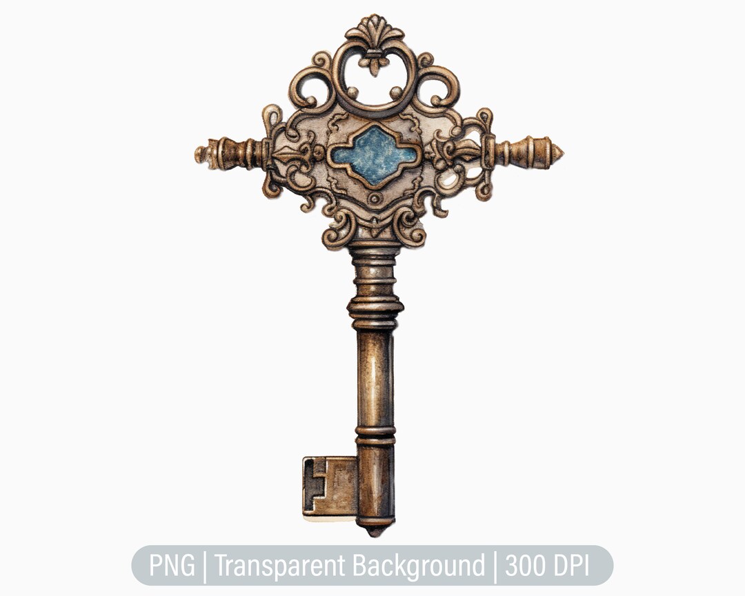Antique Key Clipart, Victorian Key PNG, Vintage Key Clipart, Junk ...