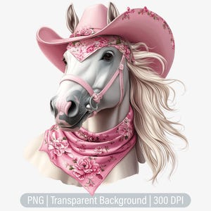 Cowgirl Horse Clipart, Pink Western PNG, Wild West Horse, Junk Journals ...
