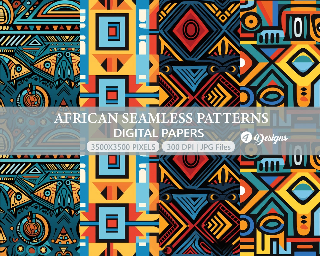 African Digital Paper African Seamless Pattern Ethnic Tribal - Etsy