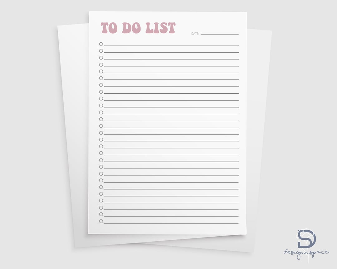 Printable to Do List, Simple Tasks List Template, Productivity Planner ...