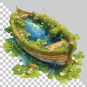Swamp Clipart, Moss Lake PNG, Swamp Cottage, Cattail Plant, Pond ...