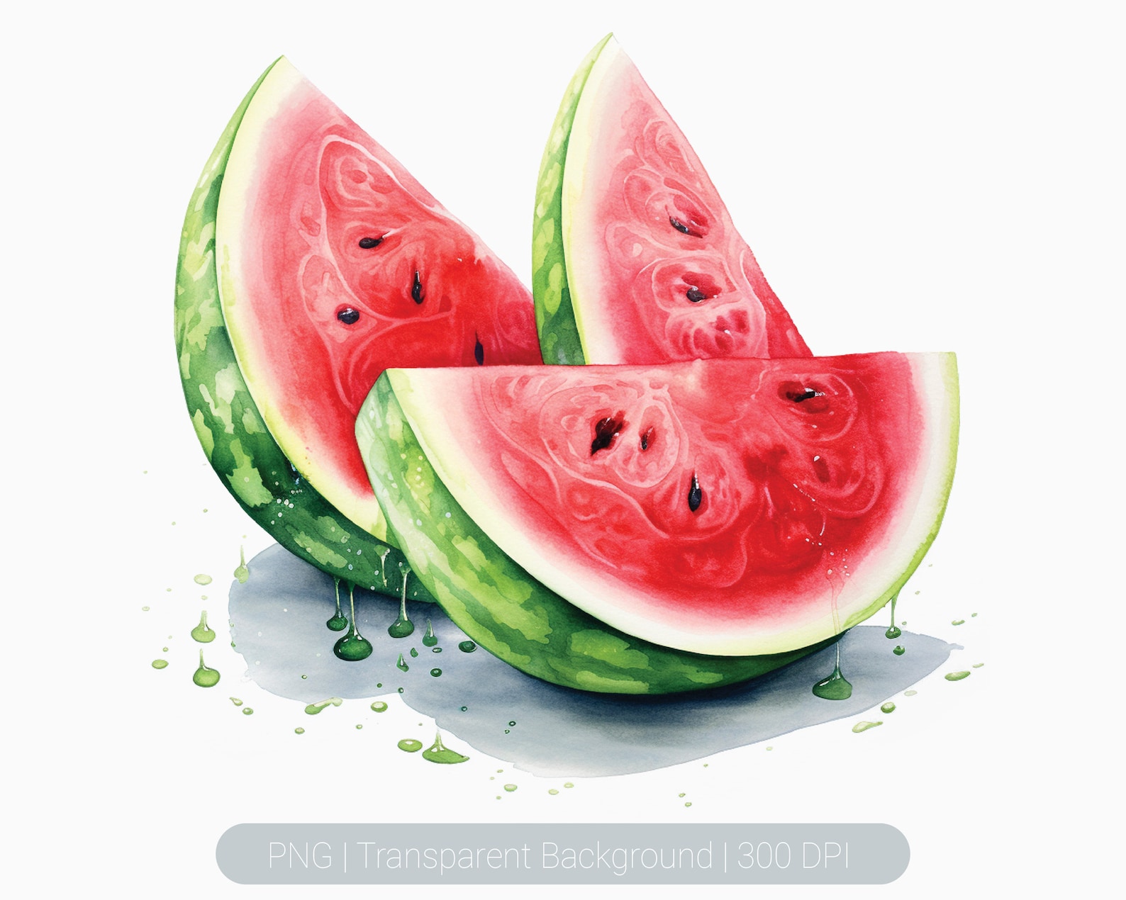 Watercolor Watermelon Clipart Watermelon Slice Png - Etsy