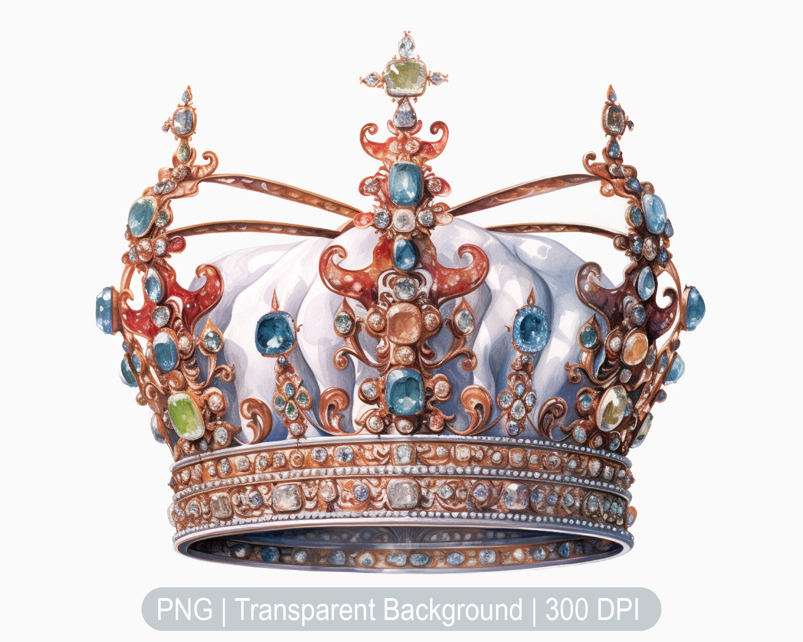 Watercolour Royal Crown Clipart, Princess Crown ,tiara Clipart, Fairy ...