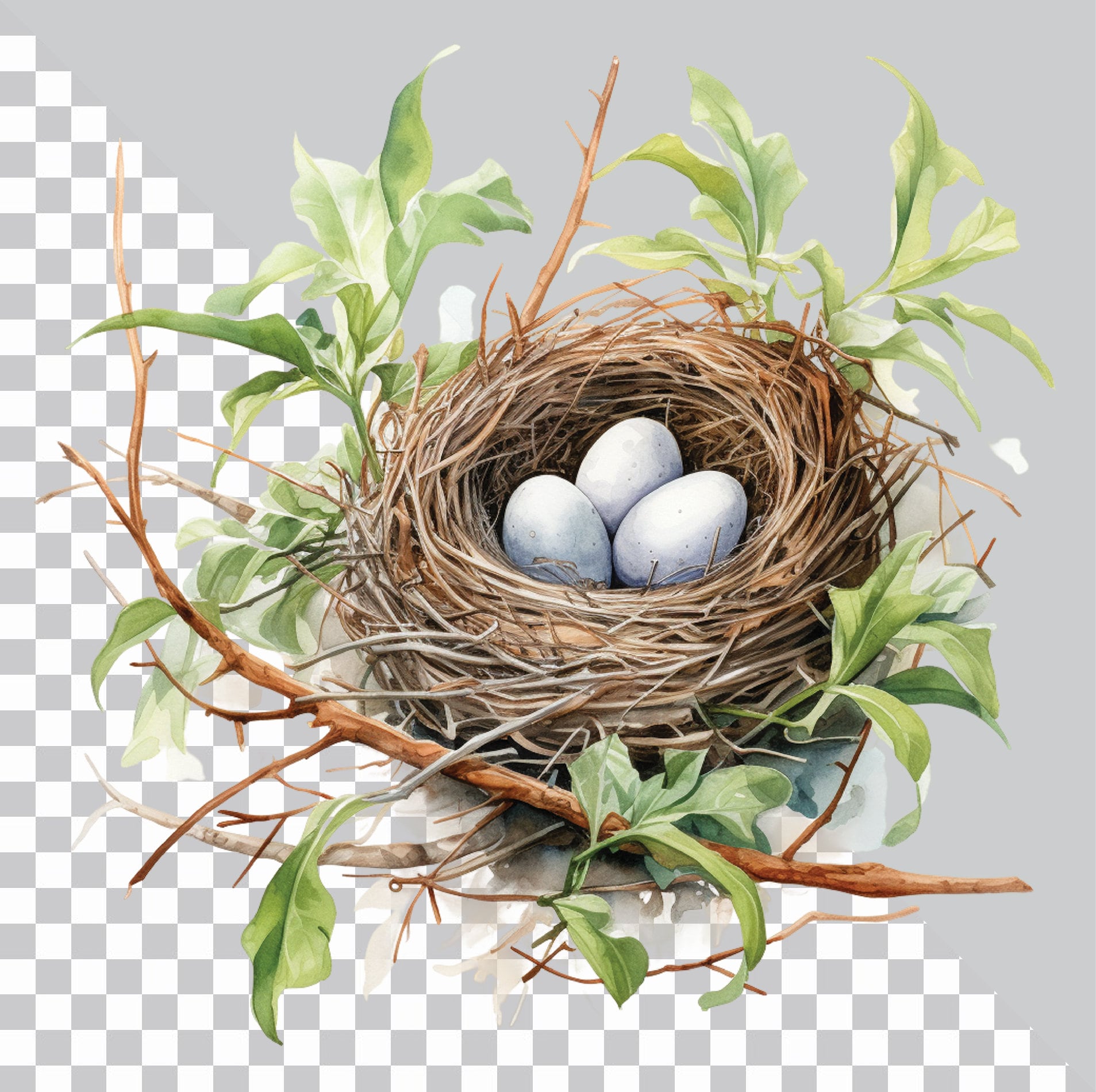 Bird Nests Clipart, Floral Nest PNG, Spring Bird Nest Clipart, Junk ...