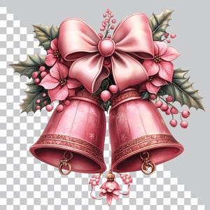 Pink Christmas Bells Clipart, Christmas PNG, Pink Ornaments, Junk ...