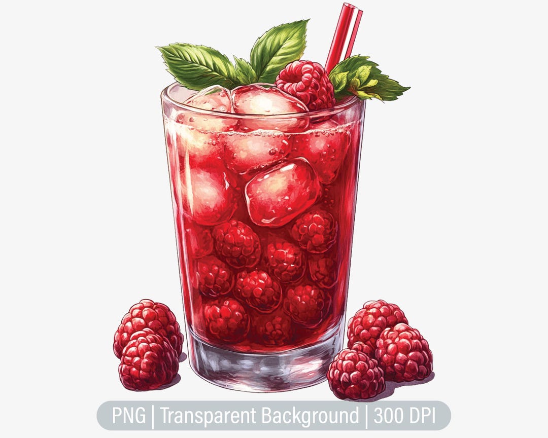 Raspberry Juice Clipart, Raspberries PNG, Raspberry Cocktail, Junk ...