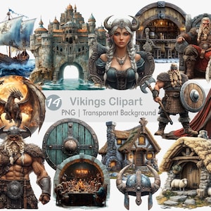 Imágenes prediseñadas de vikingos, guerreros PNG, reina y rey vikingos ...