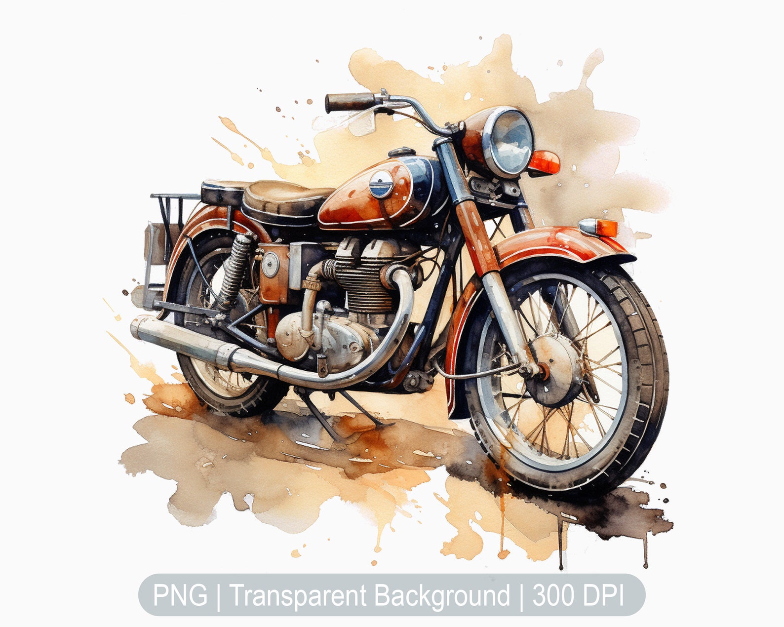Motorbike Clipart Watercolor Motorcycle Png Bike Png Biker - Etsy