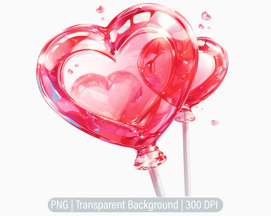 Heart Lollipop Clipart, Cute Valentine's Day Candy, Hearts Loves PNG ...