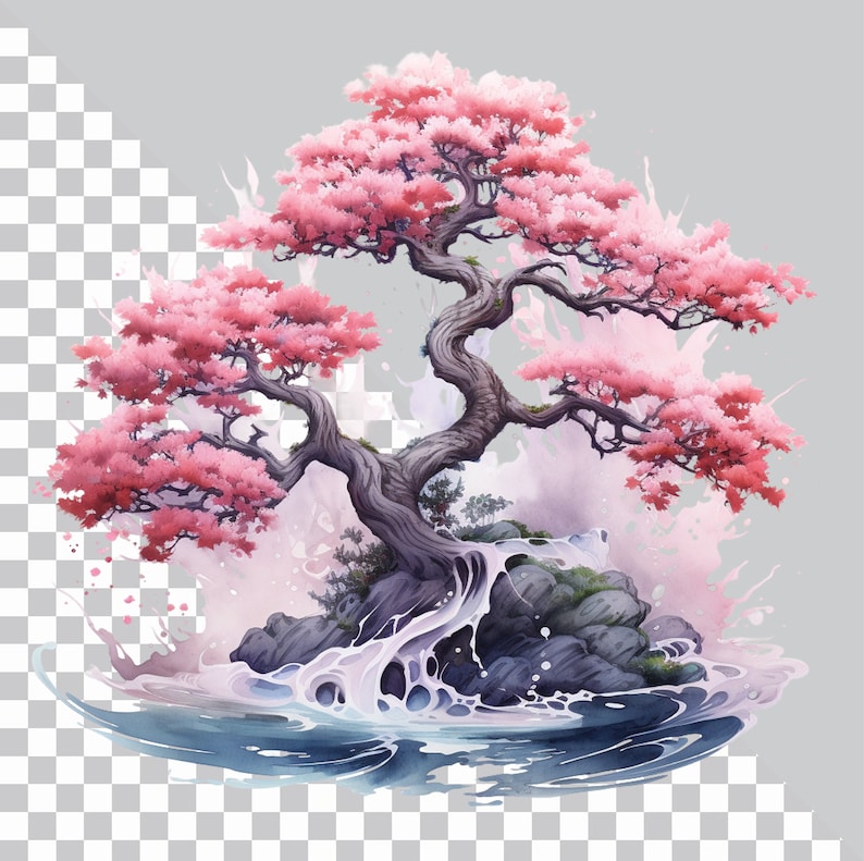 Bonsai Tree Clipart, Japan Bonsai PNG, Cherry Bonsai Clipart, Junk ...