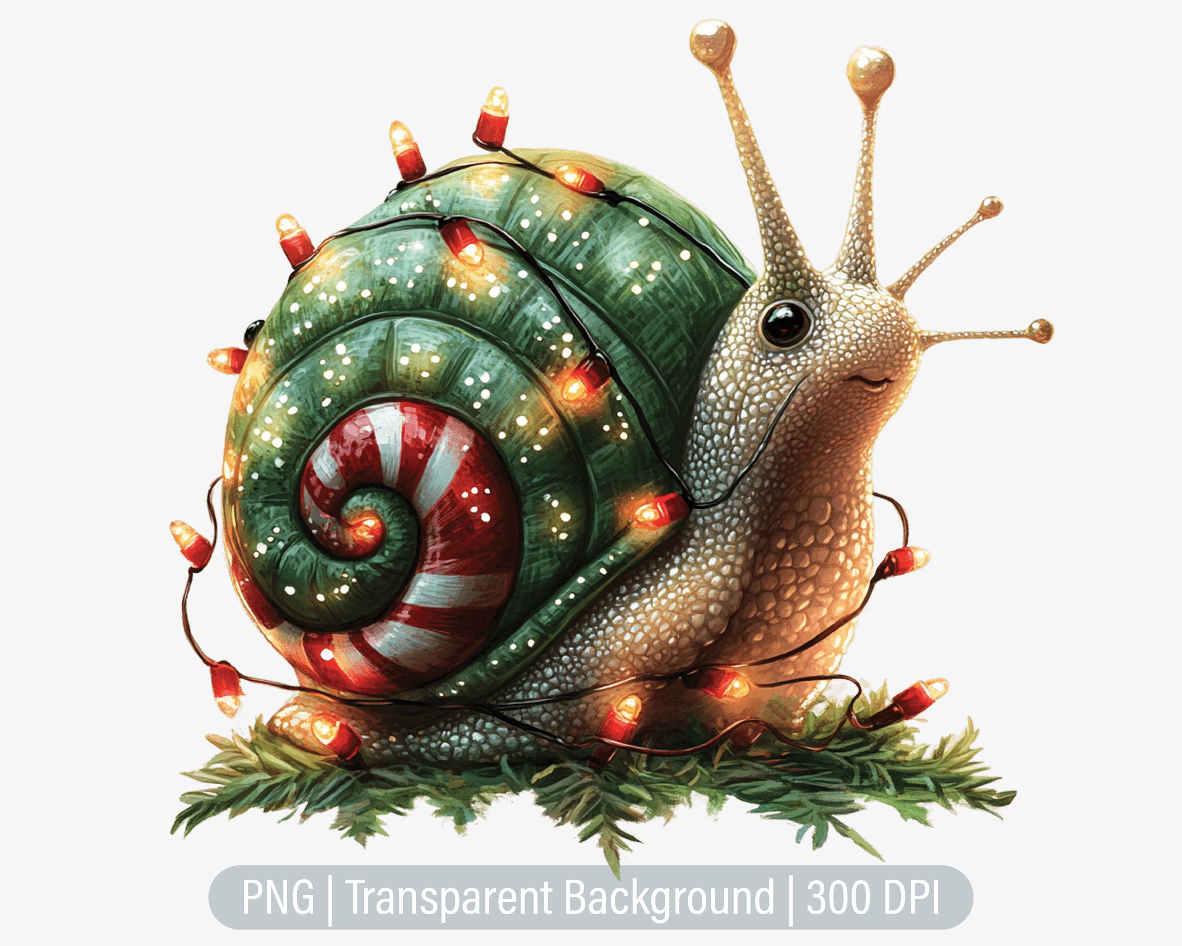 Christmas Snail Clipart, Christmas PNG, Christmas Lights Snail, Junk ...
