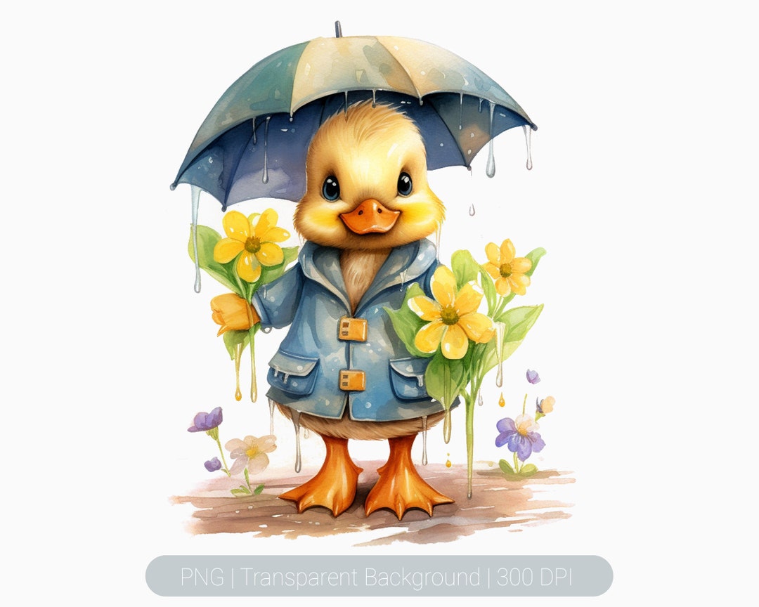 Watercolor Duckling Clipart, Baby Duck Png, Duck Illustration, Duck ...