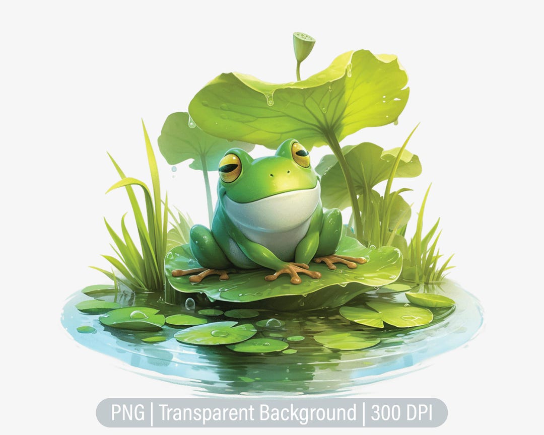 Swamp Frog Clipart, Swamp PNG, Lake Pond, Wetland, Lily Pad, Junk ...