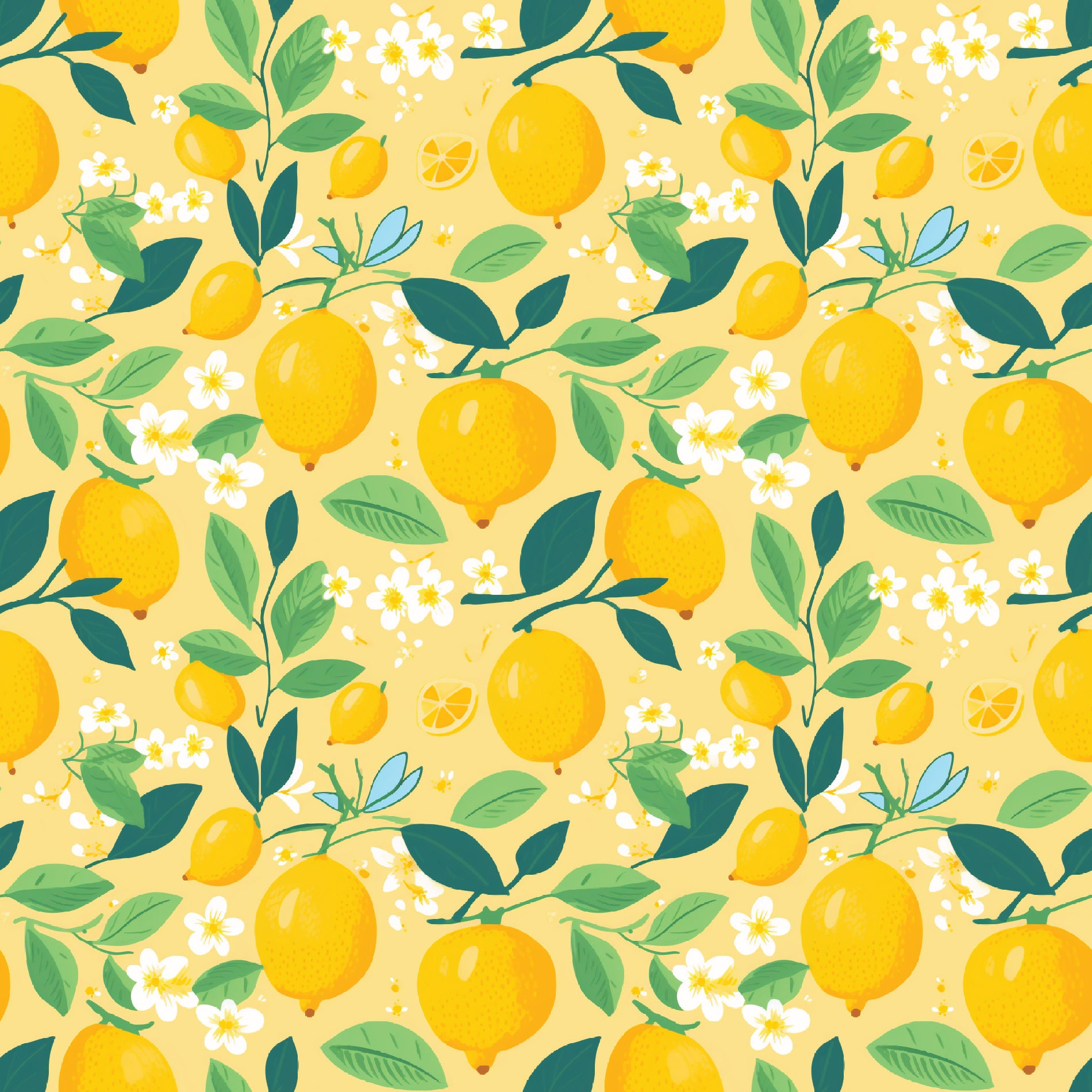 Lemon Digital Paper Lemons Seamless Pattern Yellow Lemons - Etsy