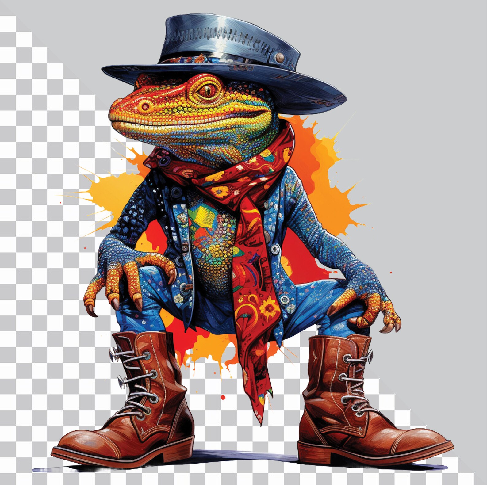 Cowboy Lizard Clipart, Cool Lizard, Reptiles PNG Clipart, Junk Journals ...