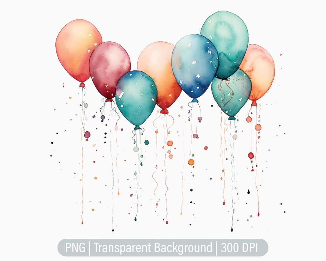 Balloons Clipart, Colorful Balloons PNG, Party Balloon Clipart, Junk ...