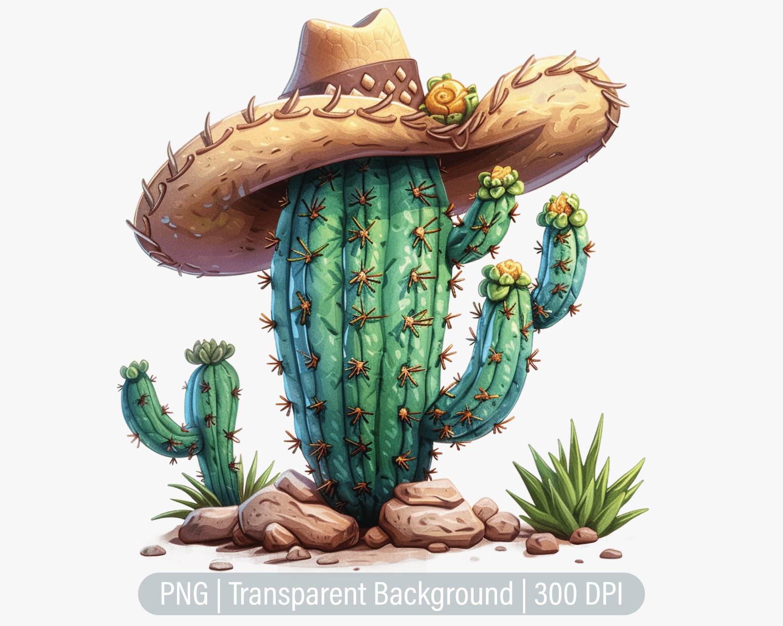 Western Cactus Clipart, Cowboy Cactus, Junk Journals, Scrapbooking ...