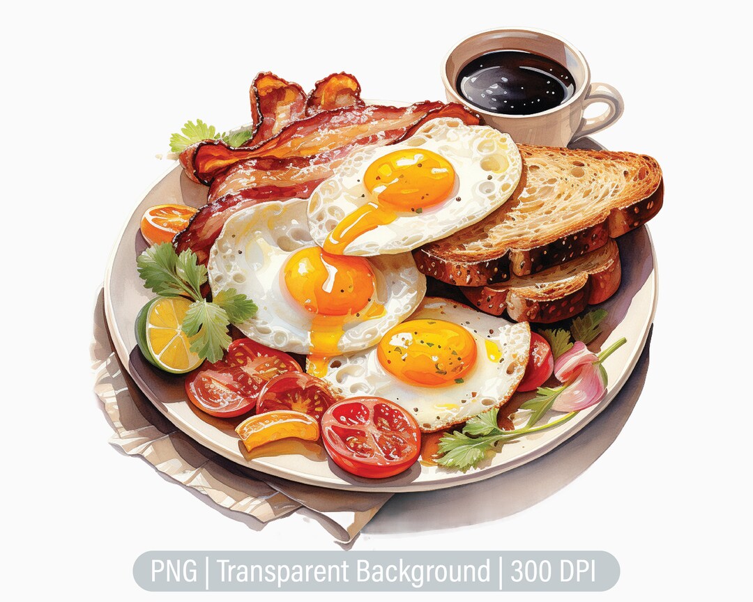 Breakfast Clipart, Toast Sandwich PNG, Bacon & Eggs Breakfast, Junk ...