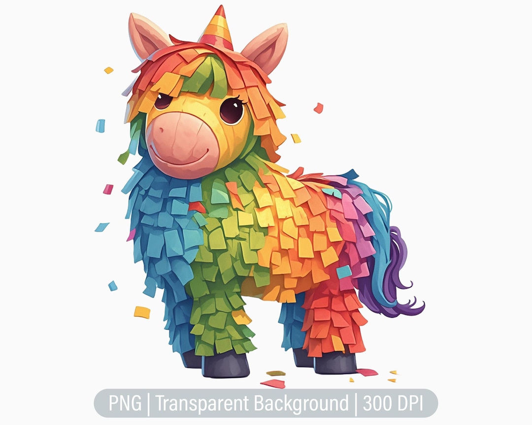Rainbow Pinata Clipart, Birthday PNG, Colorful Party Pinata, Junk ...