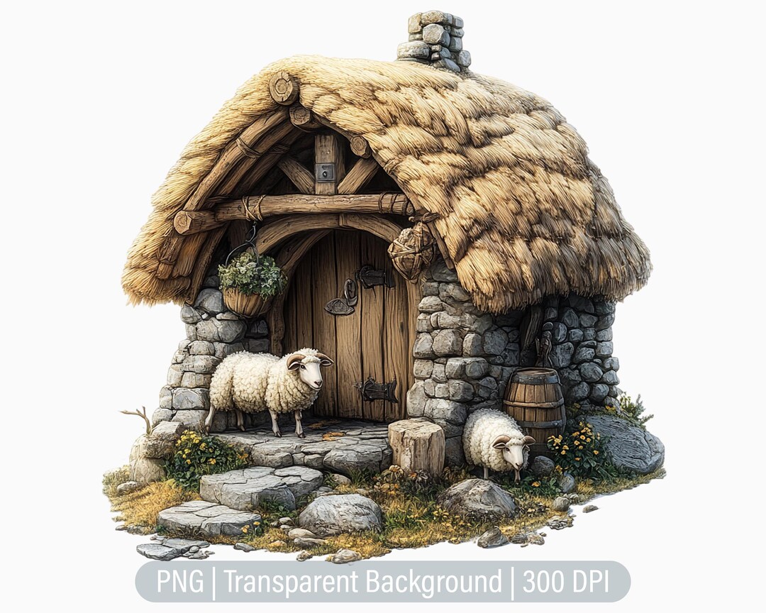 Medieval Sheep Hut Clipart, Middle Ages PNG, Viking, Castle, Junk ...