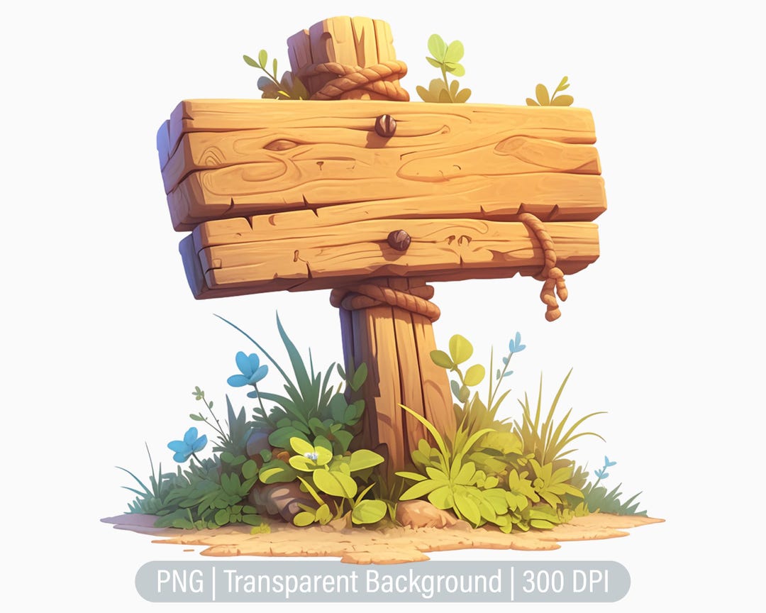 Wooden Sign Clipart, Forest Sign PNG, Farm, Overlays, Junk Journal ...