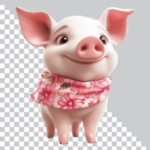 Pink Farm Clipart, Farm Animals, Cute Cow Png, Pink Barn, Piglet ...