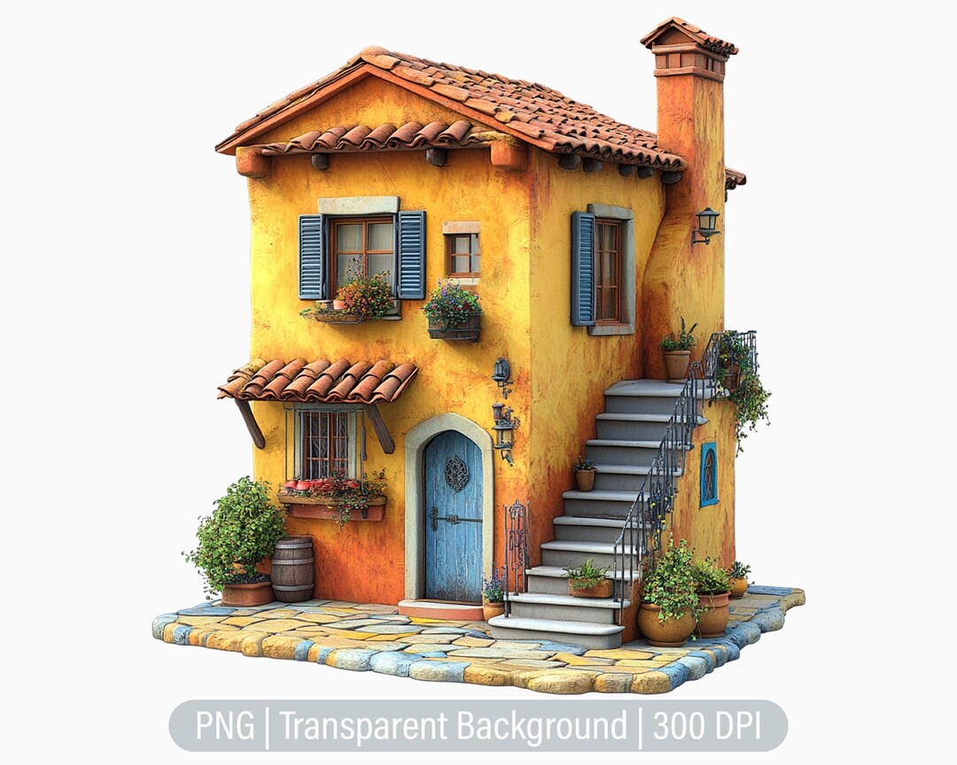 Italian House Clipart, Italy PNG, Rome Clipart, Italy Village, Junk ...