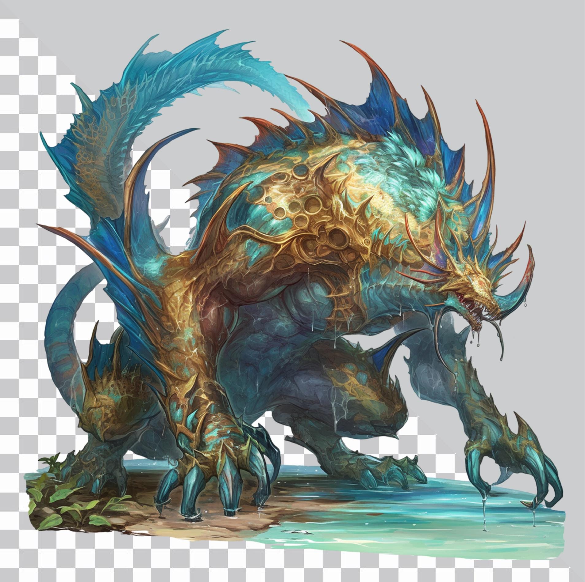 Mythical Creatures Clipart, Monster PNG, Fantasy Monster, Printable ...