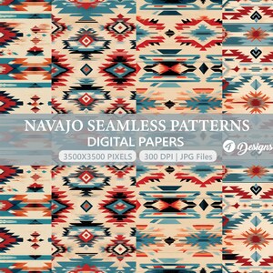 Tribal Digital Paper, Navajo & Aztec Pattern, Ethnic Backgrounds ...
