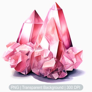Pink Crystal Clipart, Pink Fairy Crystals, Magical Crystal Clipart ...