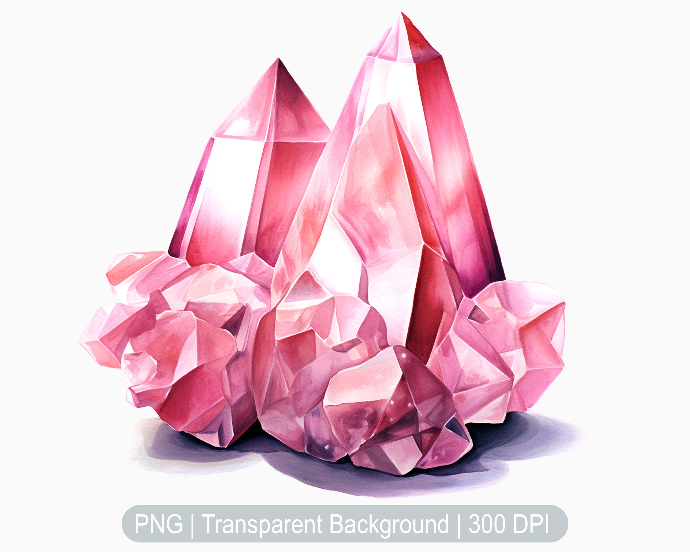 Pink Crystal Clipart, Pink Fairy Crystals, Magical Crystal Clipart ...