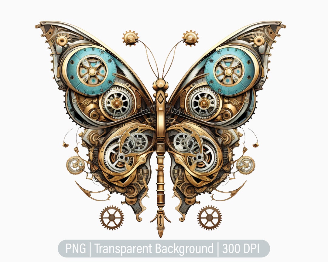 Steampunk Butterfly Clipart, Steam Punk Butterflies PNG Clipart, Junk ...