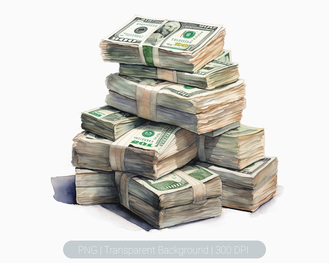 Money Dollar Bills Clipart, Money Stack Cash Png, Roll of Money Png, Printable Sublimation ...