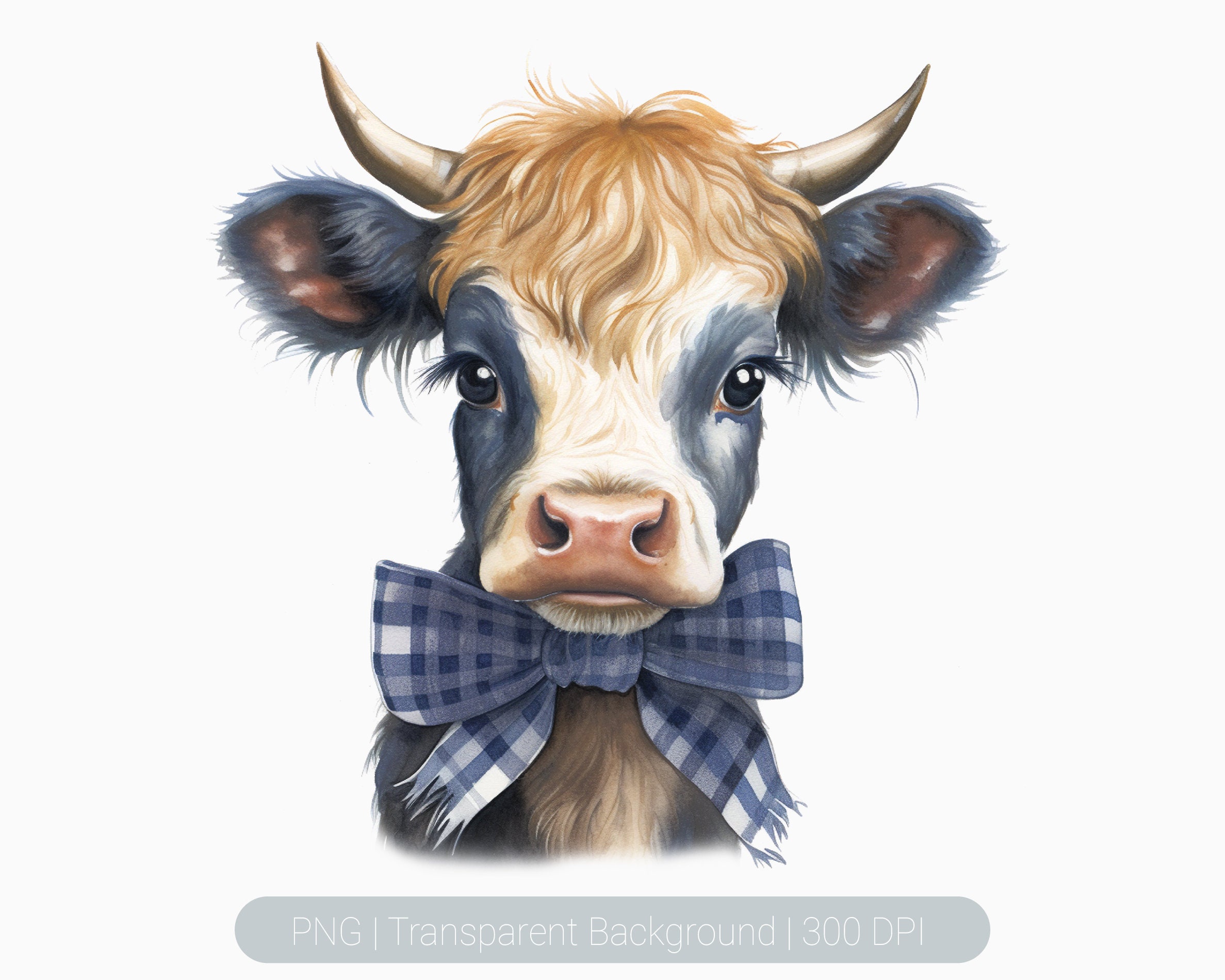 Watercolour Cow Clipart Farm Cow Clipart Floral Cow Clipart - Etsy