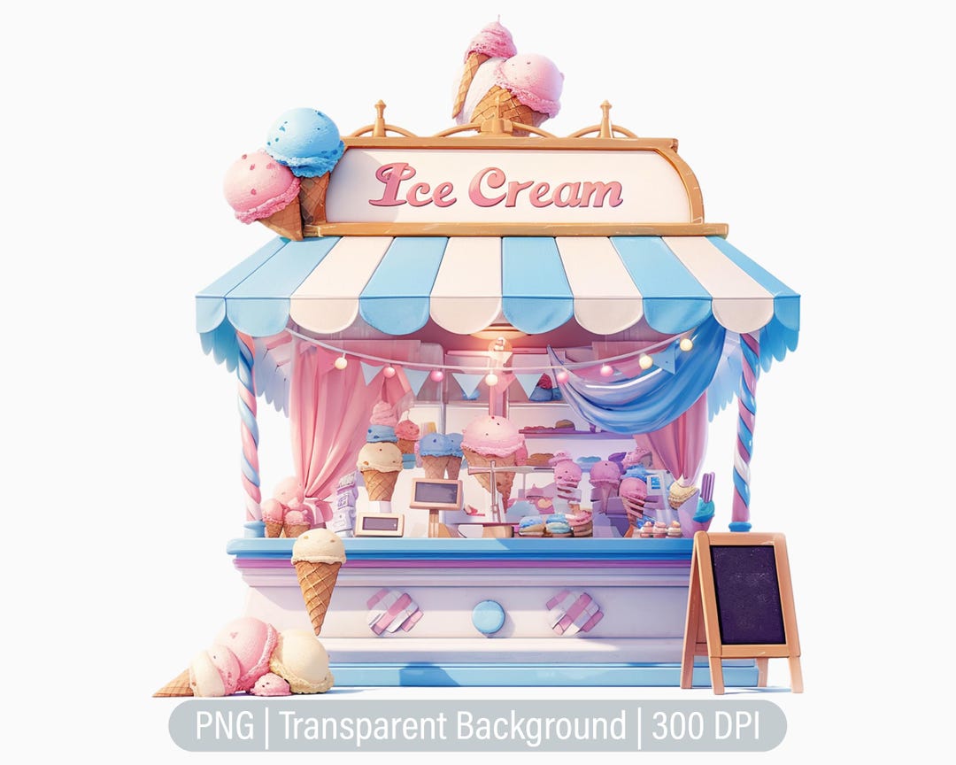 Ice Cream Stall Clipart, Pastel Candy, Ice Cream, Sweets, Junk Journals ...
