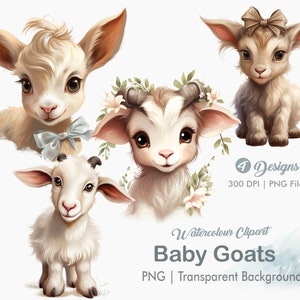 Baby Goat Clipart, Cute Goat PNG Clipart, Farm Animal Nursery, Junk ...