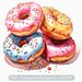 Donuts Clipart, Rainbow Doughnuts Png, Watercolor Donut, Bakery Food ...